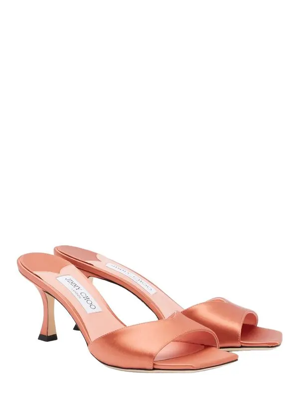 JIMMY CHOO Skye Satin Mules - Pink