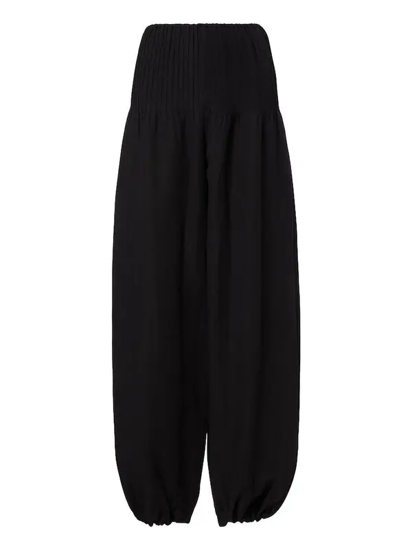 Vince Cotton, Rayon, And Linen Balloon Pants - Black
