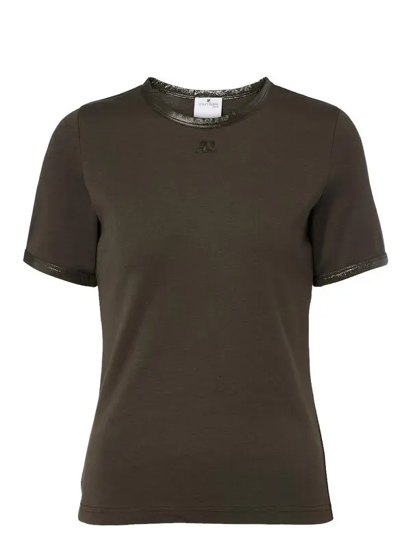 COURREGES Logo Cotton-blend T-shirt - Green