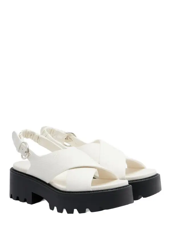 Miu Miu Platform Slingback Sandals - White