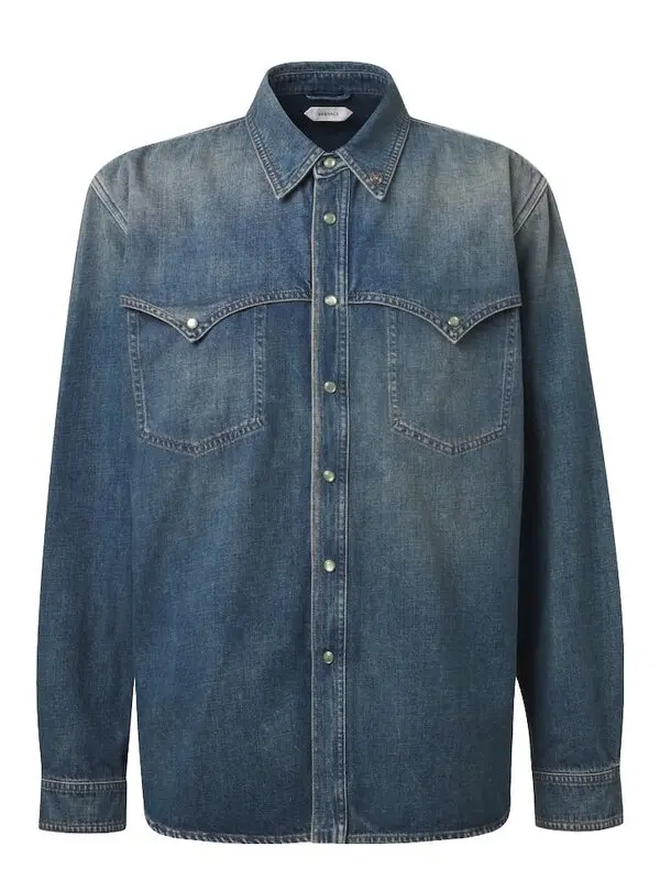 Versace Medusa Denim Overshirt - Blue