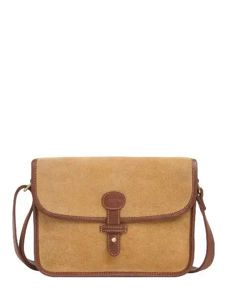 CELTIC & CO. Suede Cross Body Bag With Stud Strap - Sand