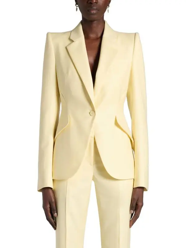 Alexander McQueen Single-breasted Wool Jacket - Sherbet