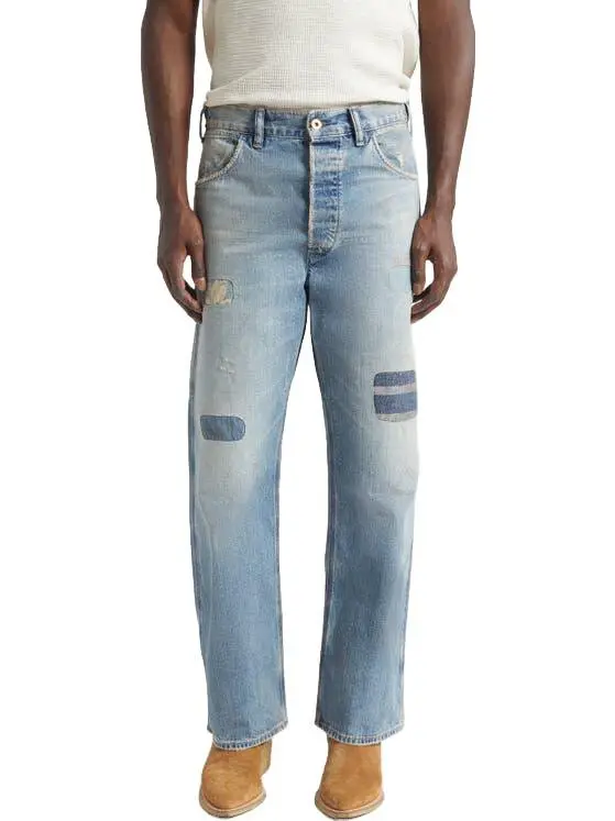 Double Rl Relaxed Fit Repaired Carpenter Jeans - Earlstone Wash