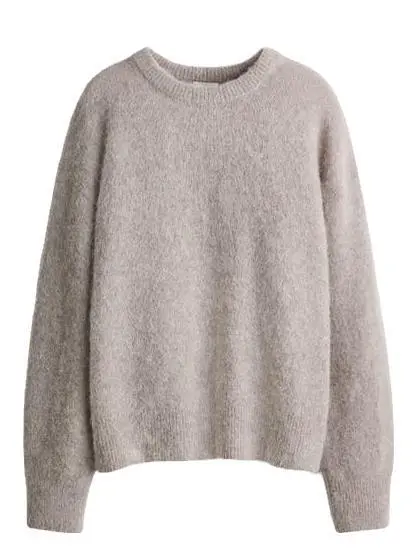 H&m Oversized Alpaca-blend Jumper - Light Taupe Melange