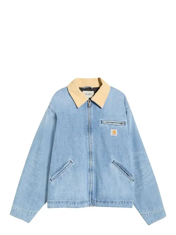 Carhartt Work In Progress Denim Jacket With Corduroy Collar - Blue Burst