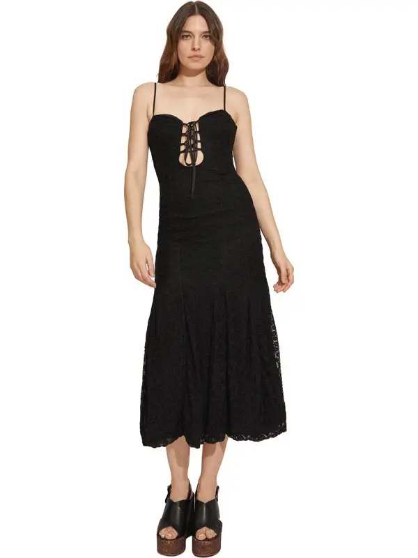 Bardot Delaney Lace Midi Dress - Black
