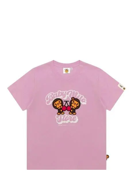 A BATHING APE Baby Milo Store Graphic T-shirt - Pink