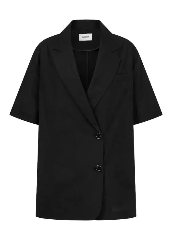 STUDIO TOMBOY Short Sleeve Oversized Jacket - Black