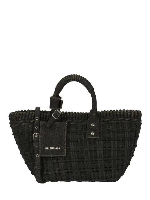 Balenciaga Bistro Xs Basket Top Handle Bag - Black White