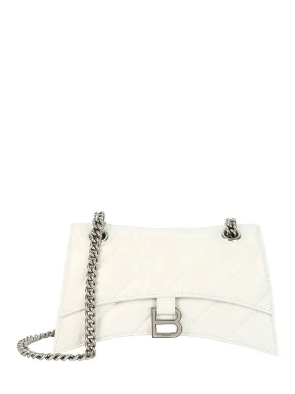 Balenciaga Small Quilted Chain Shoulder Bag - Optic White