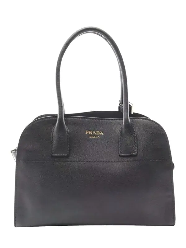 Prada Soft Grained Tote Bag - Black
