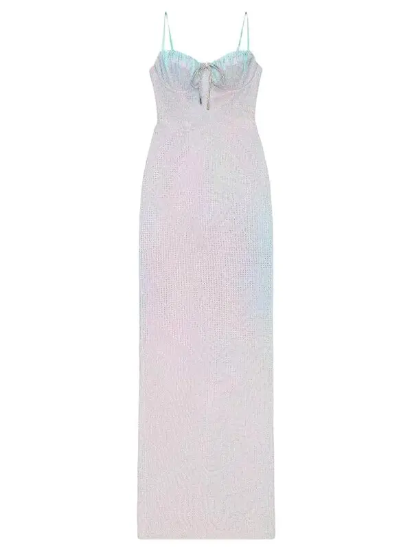 AREA Crystal-embellished Maxi Dress - Green