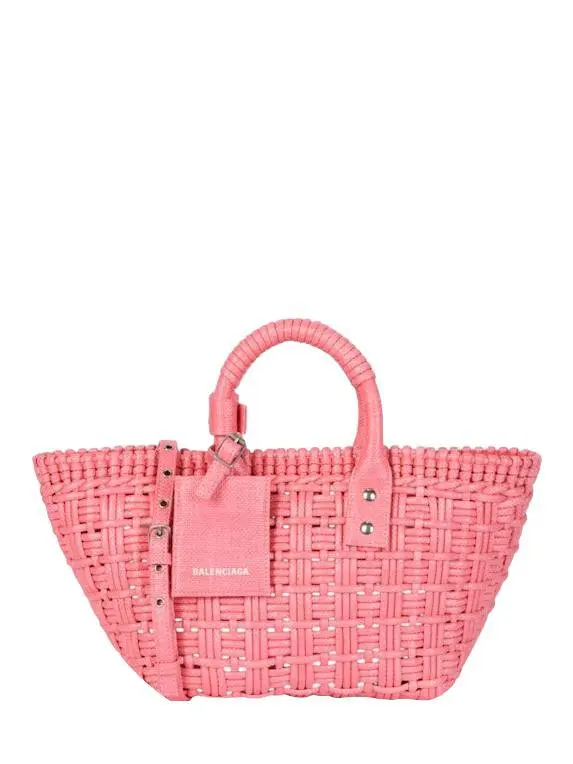 Balenciaga Bistro Xs Basket Top Handle Bag - Sweet Pink/white