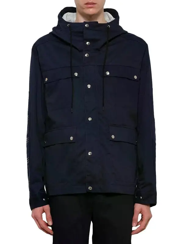 Kenzo Logo Print Parka - Blue