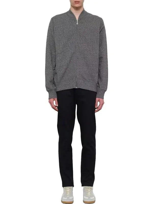 Kenzo Zip-up Bomber Jacket With Rear Logo Embroidery - Grey