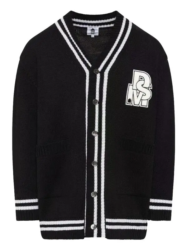 DOVER STREET MARKET Logo Patch Oversized Cardigan - Black