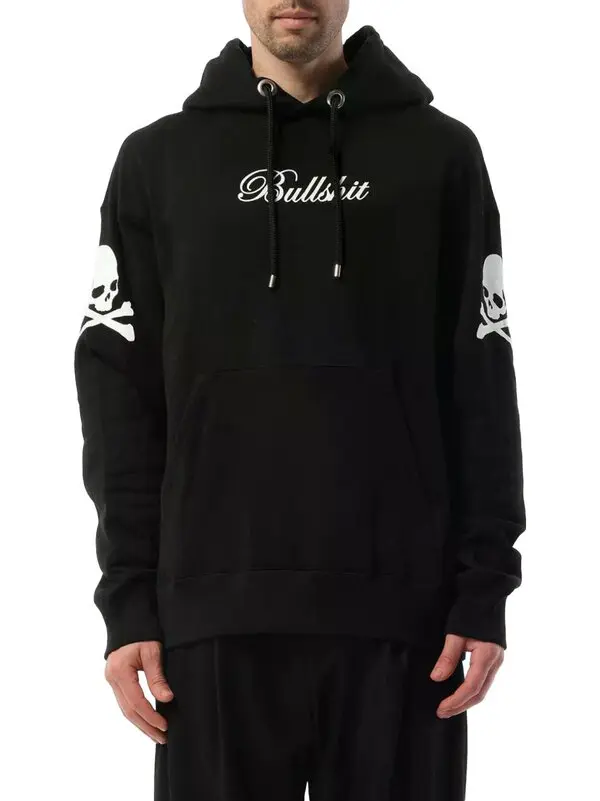 MASTERMIND WORLD Skull Print Drawstring Hoodie - Black