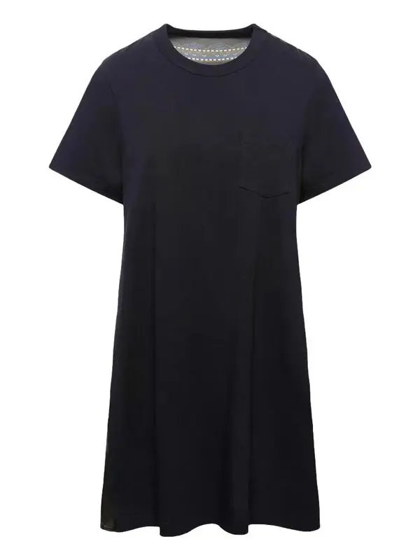 Sacai Paisley-print Paneled Mini Dress - Black