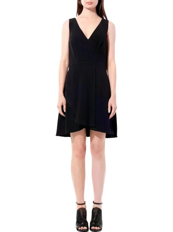 Balenciaga Sleeveless V-neck Midi Dress - Black