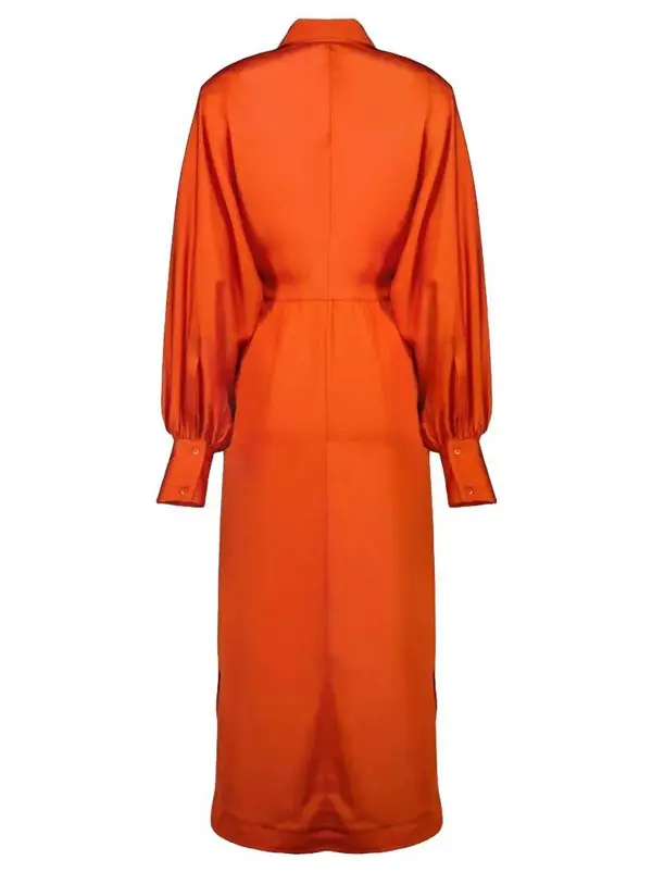 IRO PARIS Satin Finish Shirt Dress - Orange