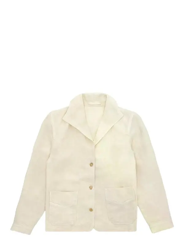 FORTELA White Linen Notch Lapel Jacket - Neutrals