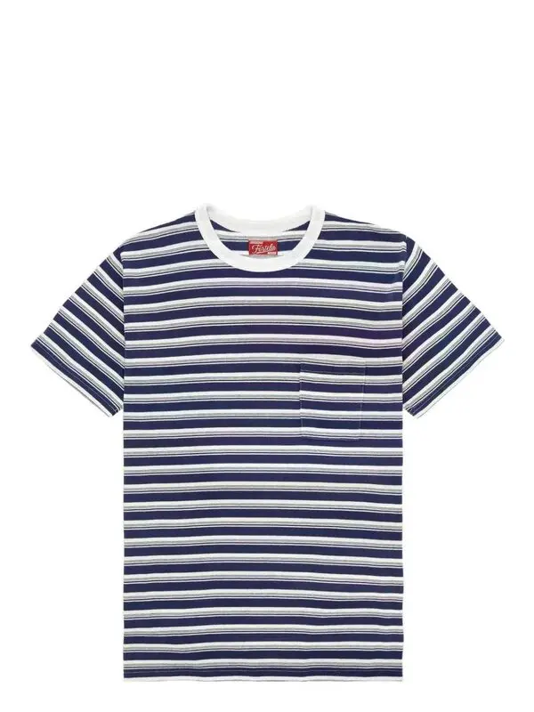 FORTELA Yakut Striped Patch-pocket T-shirt - Blue
