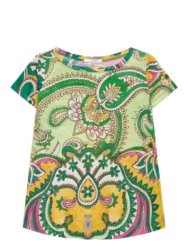 Malìparmi Paisley-print Flared T-shirt - Green