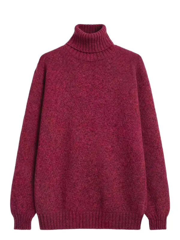 FORTELA Shetland Wool Turtleneck Sweater - Red