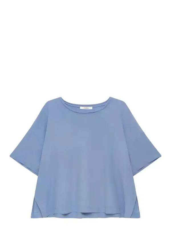 Malìparmi Fluid Crepe Boat-neck T-shirt - Blue