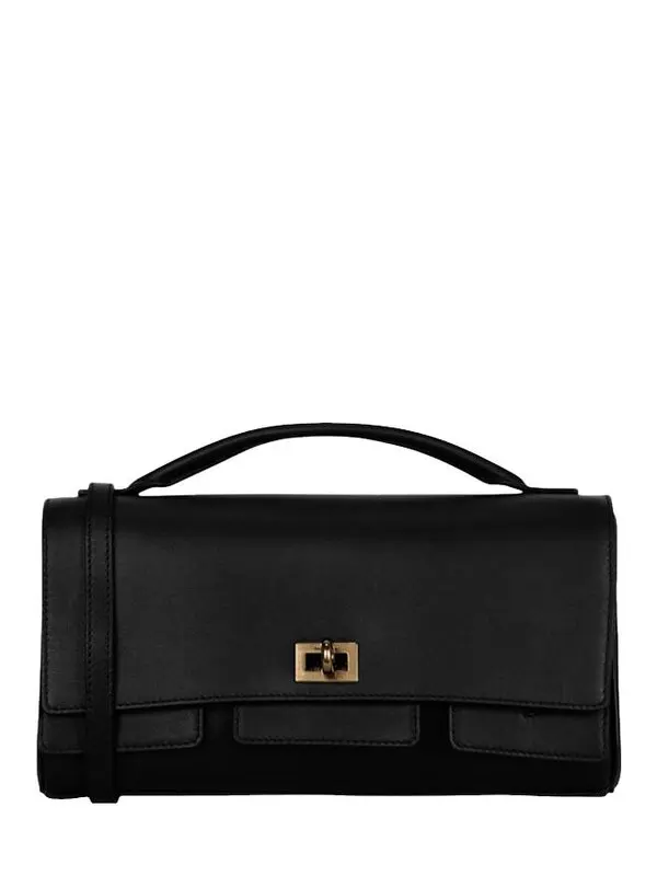 Balenciaga Bel Air Small Leather Clutch Bag - Black Black