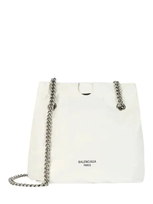 Balenciaga Crush Small Tote Bag - Optic White