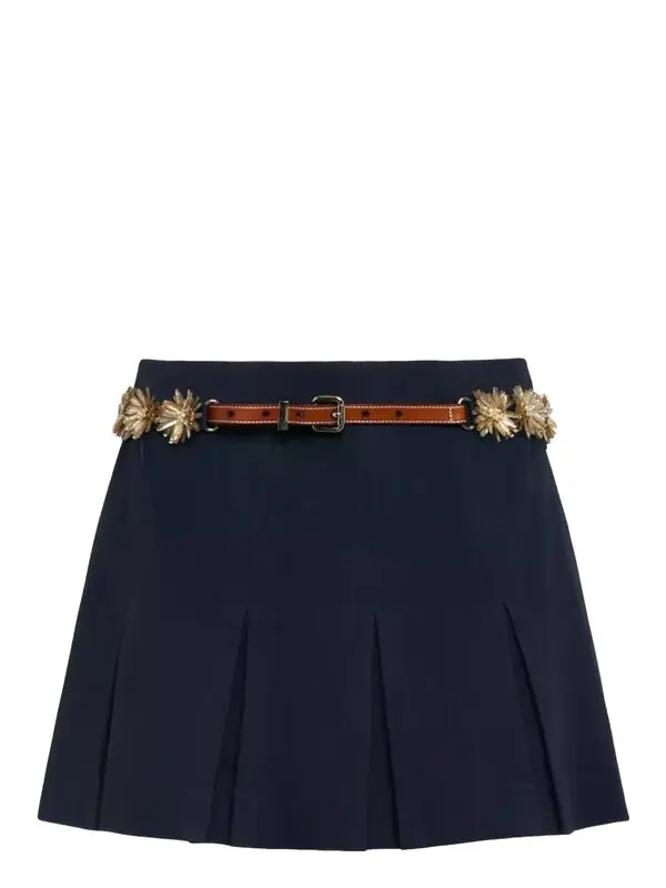 Cinq À Sept Sunflare Belted Mini Skirt - Blue