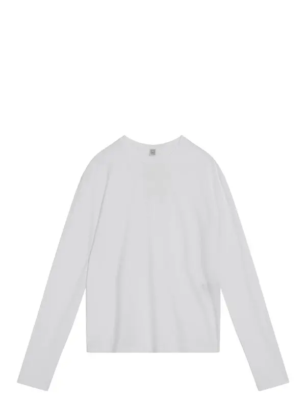 TOTEME Organic Cotton Blend Long Sleeve T-shirt - White