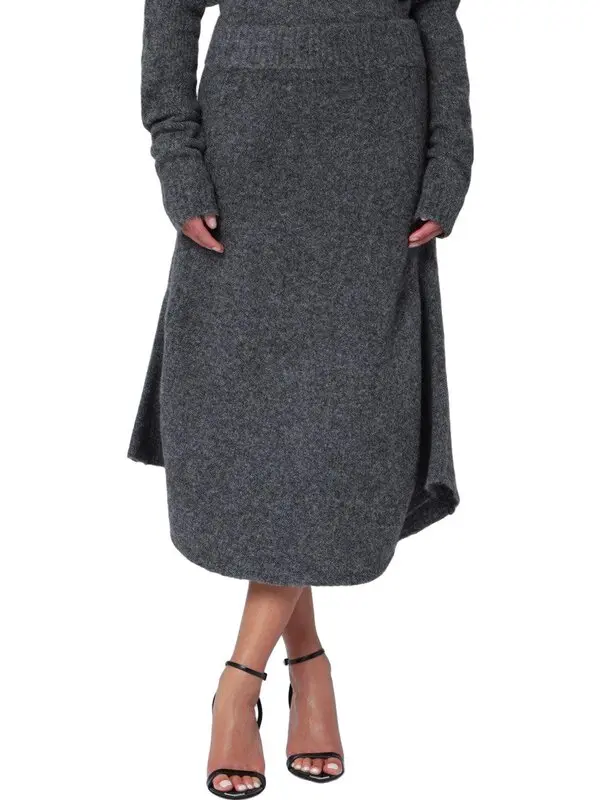 ENTIRE STUDIOS Smoke Wool-blend Midi Skirt - Grey