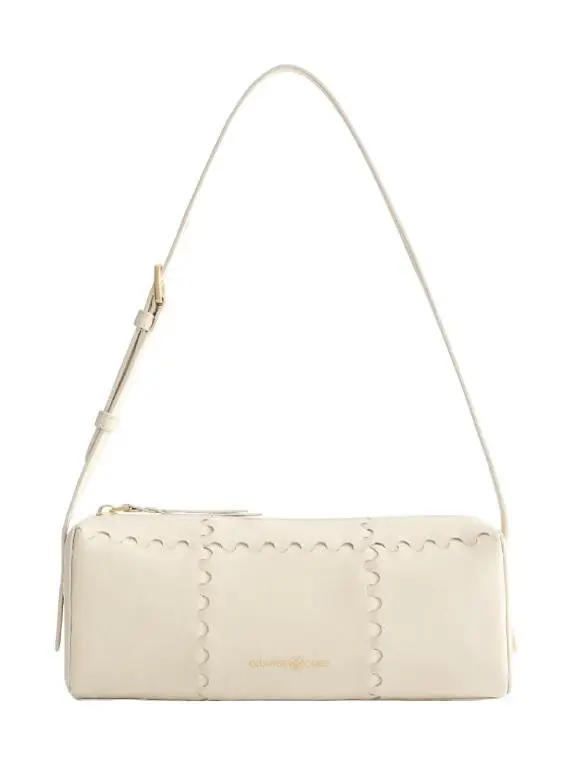 ORANGE CUBE Checkbox Shoulder Bag - White