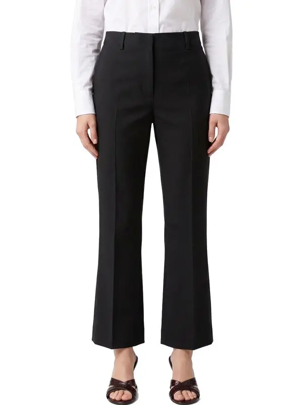 Dries Van Noten Cropped Wool And Silk Trousers - Black