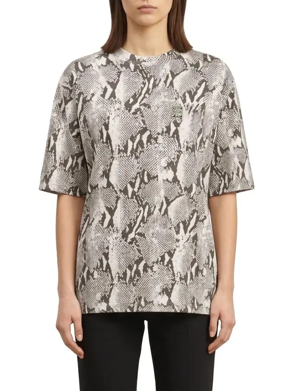 ANINE BING Snake Print T-shirt - White