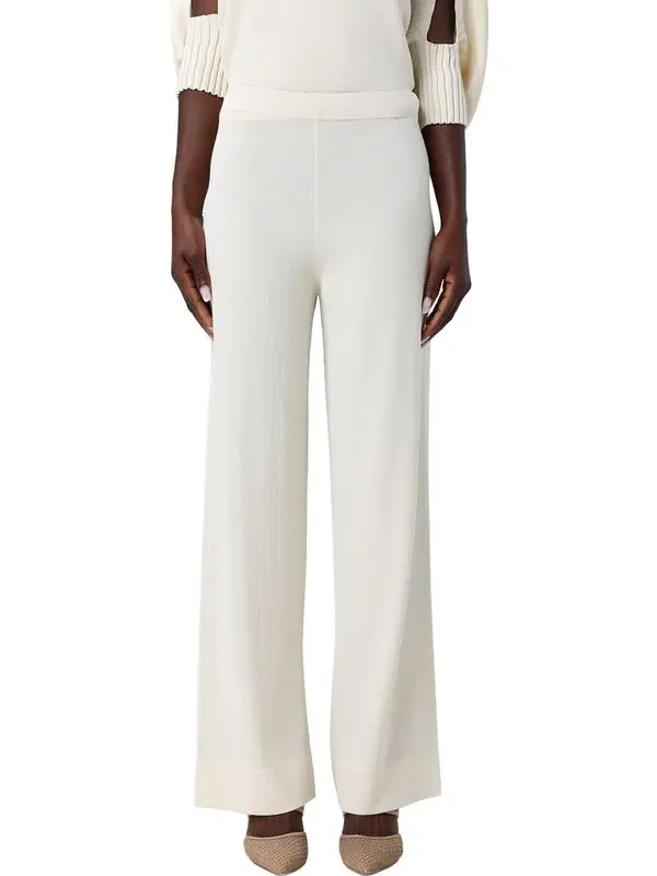Liviana Conti Wide Leg Trousers - Ivory