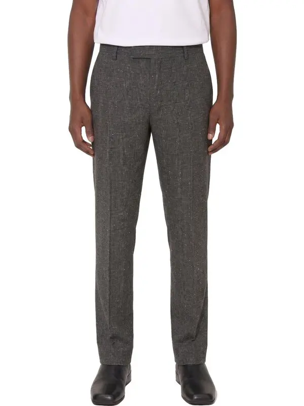 Alexander McQueen Prince Of Wales Wool Tailored Trousers - Black