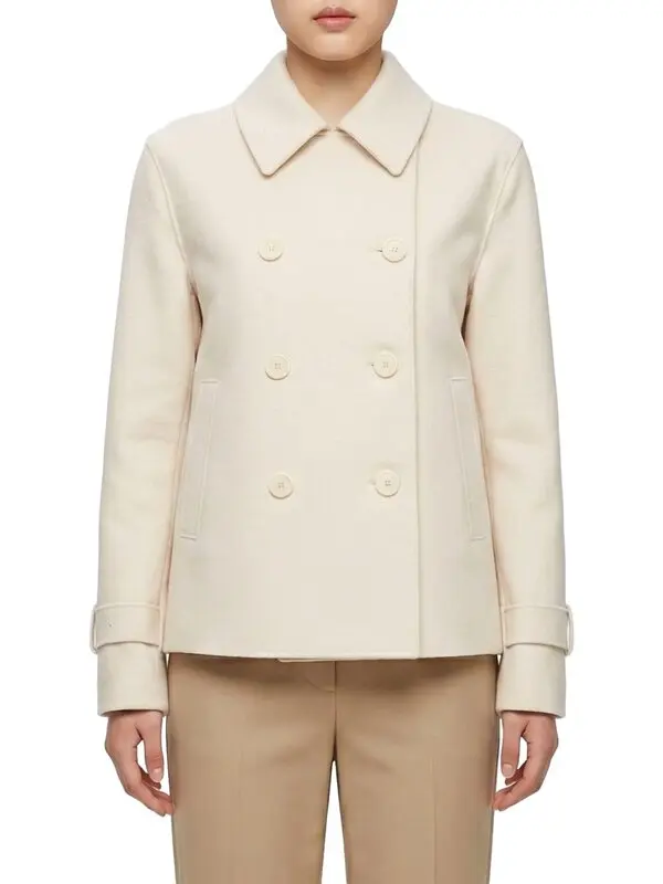 Harris Wharf London Double-breasted Coat - Cream