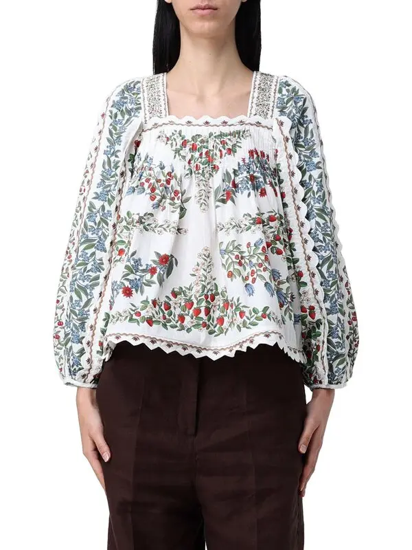 Farm Rio Cotton Floral Print Blouse - Multicolor