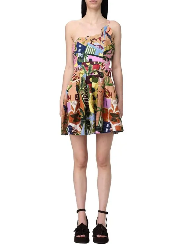Farm Rio Printed One-shoulder Mini Dress - Multicolor