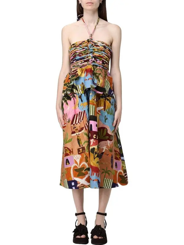Farm Rio Halterneck Midi Dress - Multicolor