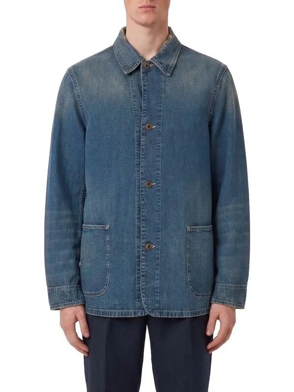 MAISON MARGIELA Distressed Denim Jacket - Blue