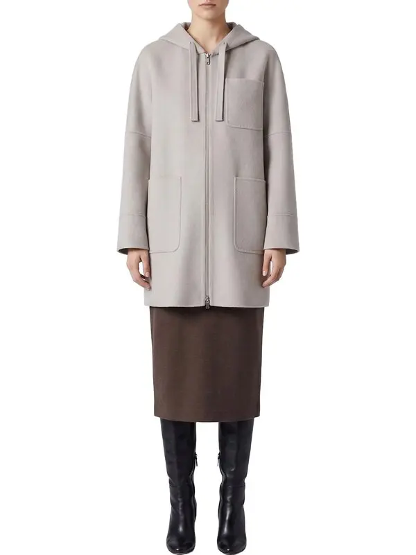 Max Mara Zip-up Hooded Coat - Brown