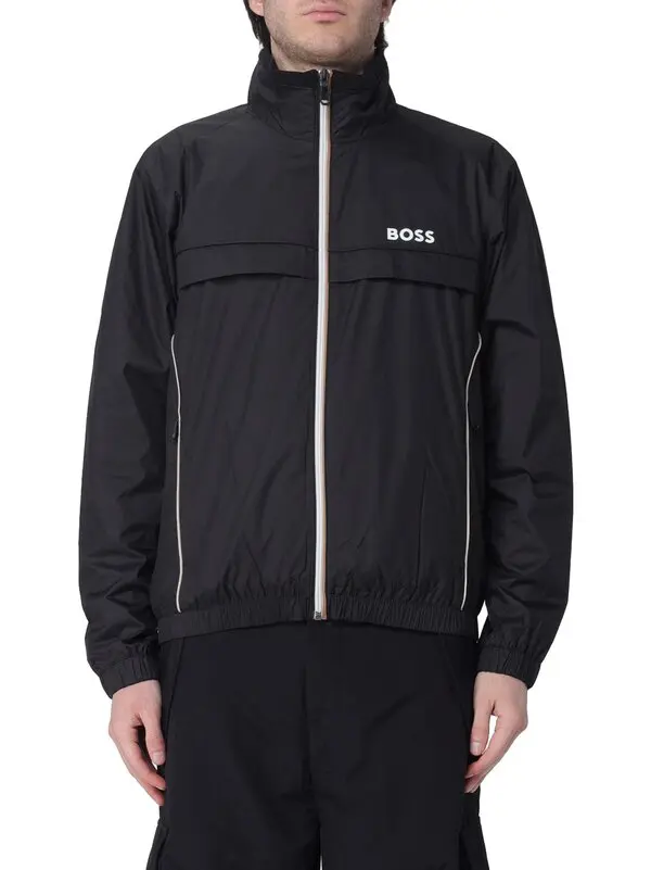 BOSS Polyester Logo Windbreaker Jacket - Black