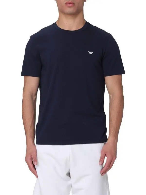 Emporio Armani Set Of 2 T-shirts In Cotton Jersey - Blue 1