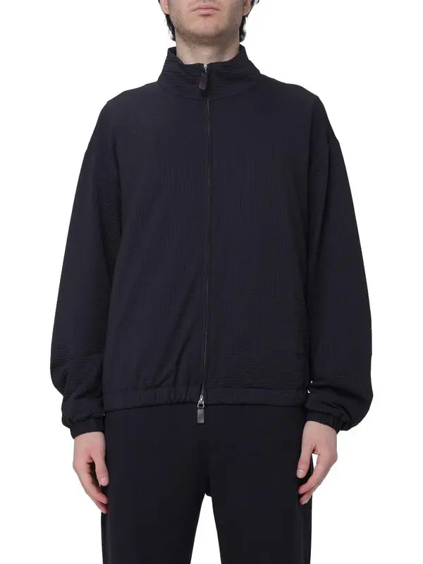 Emporio Armani Zip-up Textured Jacket - Grey