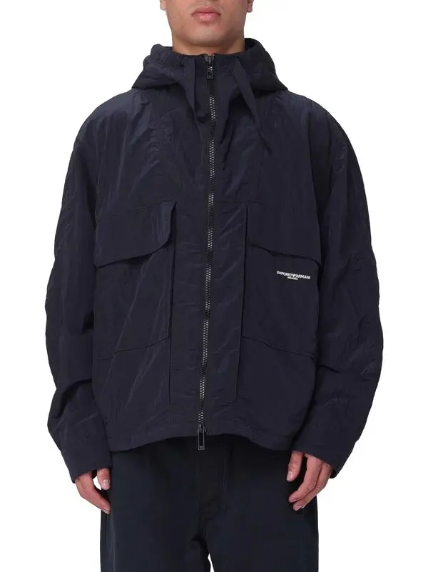 Emporio Armani Zip-up Hooded Jacket - Navy